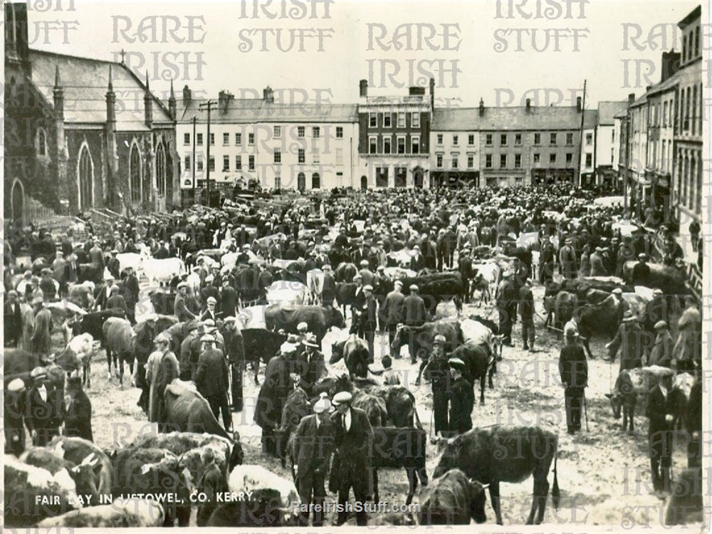 Fair Day in Listowel, Kerry, Ireland, Rare Photo Kerry, Old Photo, Old ...