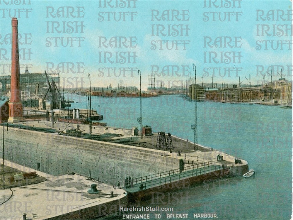 Entrance to Belfast Harbour, Belfast, Antrim, Ireland, Old Photo, Old ...