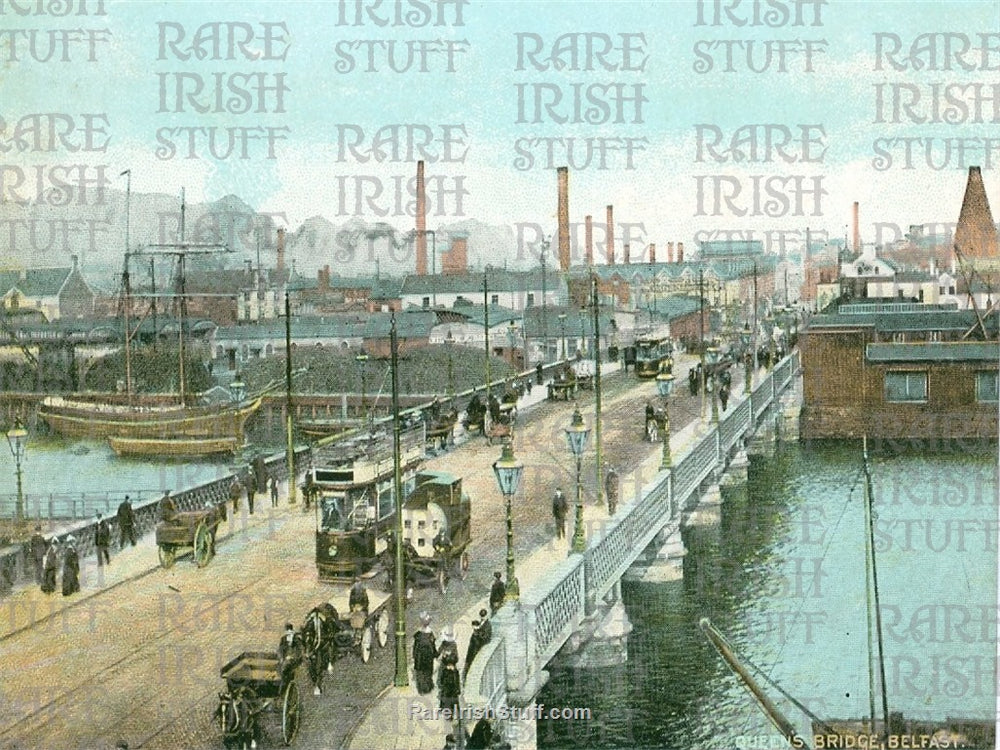 Queen's Bridge, Belfast, Ireland, Old Photo, Old Image, Old Picture ...