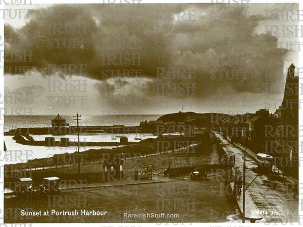 Sunset at Portrush Harbour, Portrush, Antrim, Ireland, Rare Photo ...