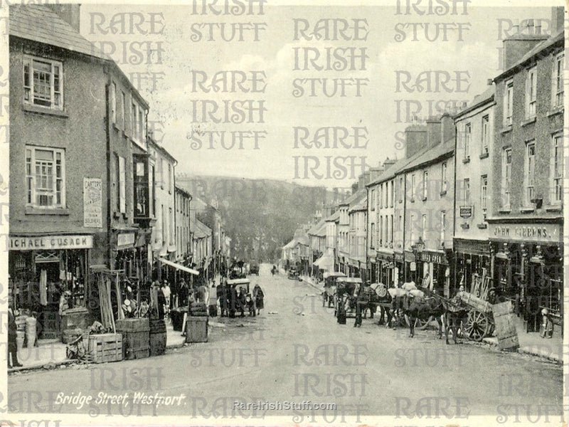 Bridge Street, Westport, Mayo, Ireland, Old Photo, Old Image, Old Picture,