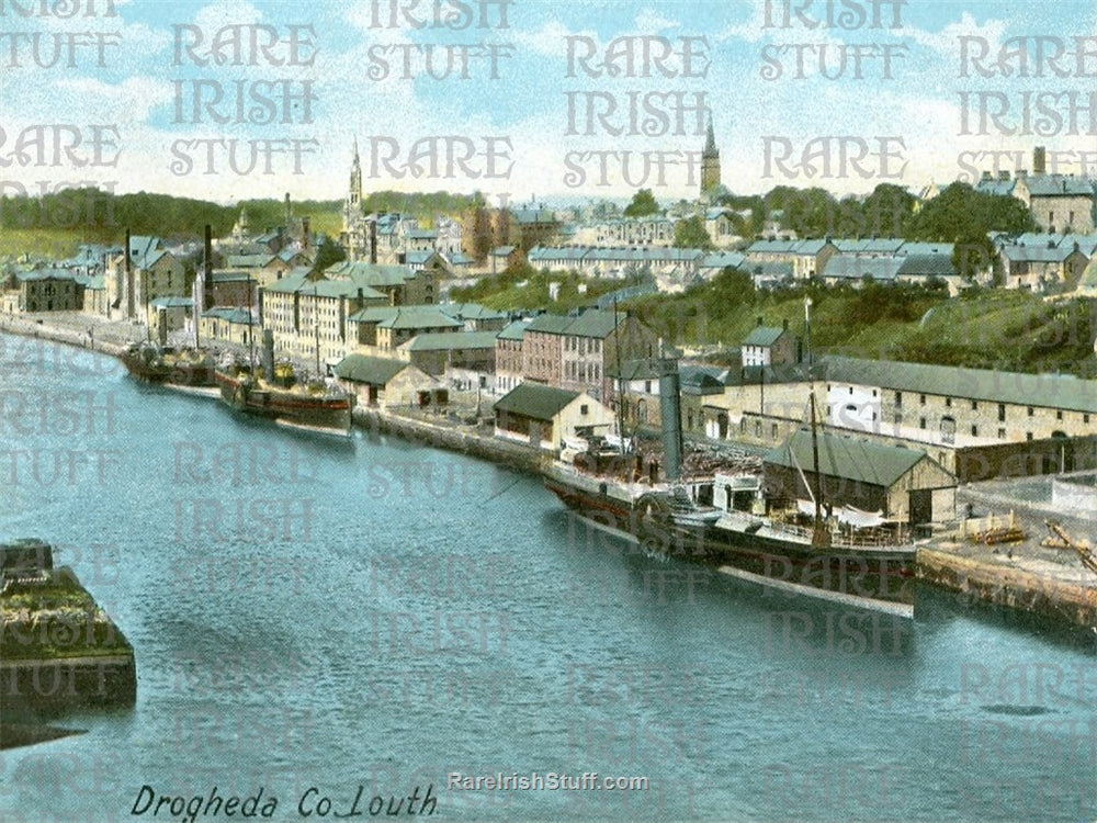 Drogheda Town and River View, Co. Louth, Ireland, Old Photo, Old Image ...