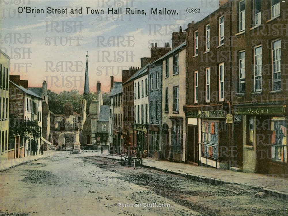 O'Brien Street, Town Hall Ruins, Mallow, Cork, Ireland, Rare Photo Cork ...