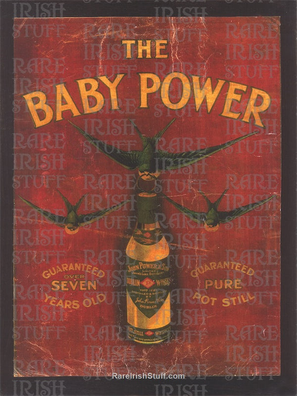 Power's Irish Whiskey Vintage Print, Baby Powers Whiskey,