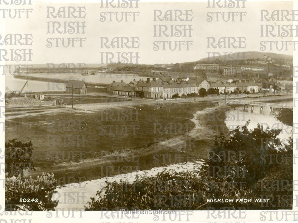 Wicklow Town from West,Wicklow, Ireland, Old Photo, Old Image, Old Picture,